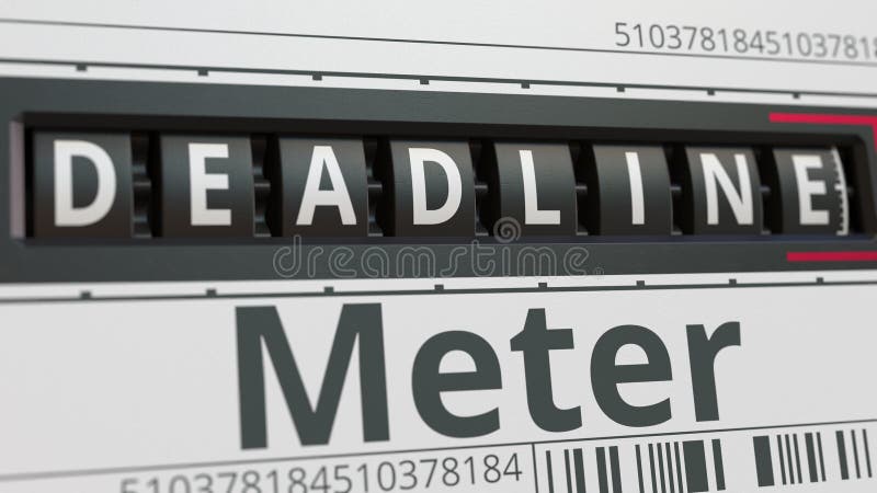 Analog Counter or Meter with DEADLINE Text. Conceptual 3D Rendering ...