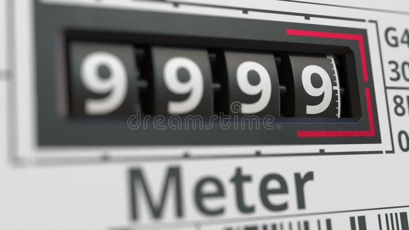 Analog Counter or Meter with STAT Text. Conceptual 3D Animation Stock ...