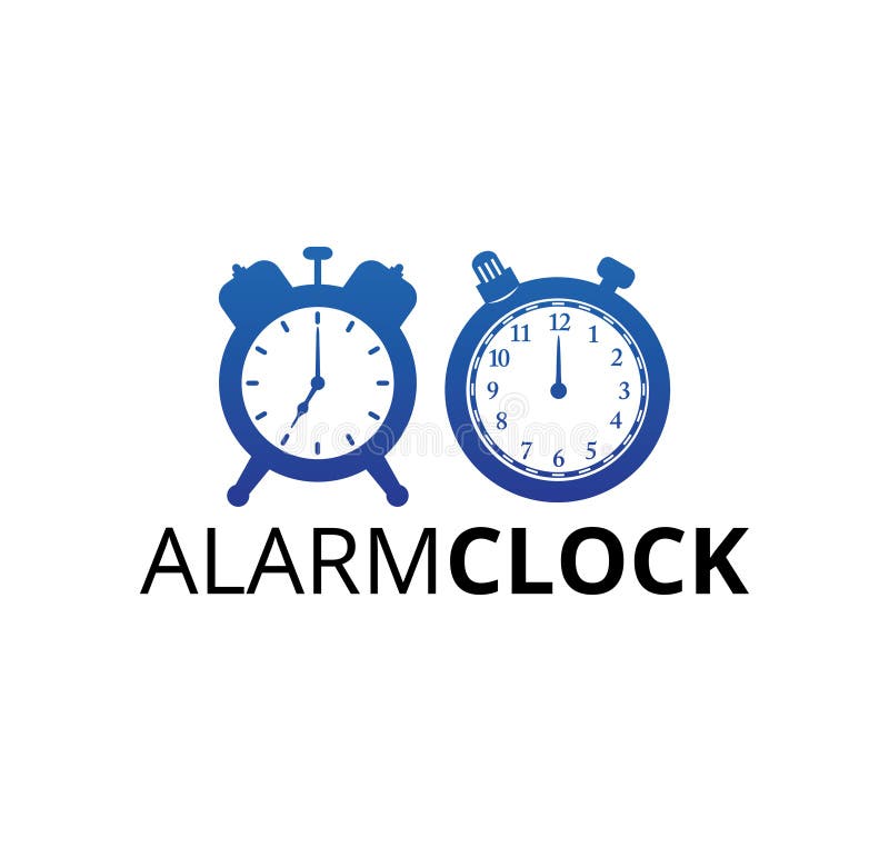 Analog and Digital Alarm Clock Vector Logo Design Illustration Stock ...
