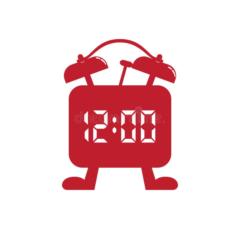 Analog and Digital Alarm Clock Vector Logo Design Illustration Stock ...