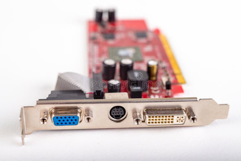 Analog and Digital Connector Mounted in the Graphics Card. Old Graphics ...
