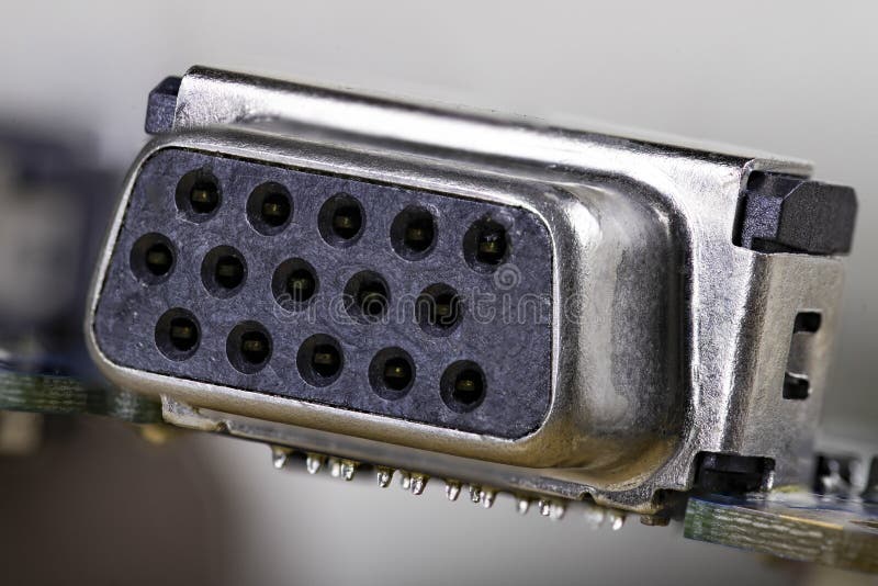 Analog and Digital Connector Mounted in the Graphics Card. Old Graphics ...