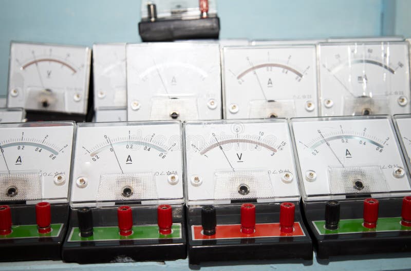 Analog Direct Current Voltmeter Isolated on White Background with ...