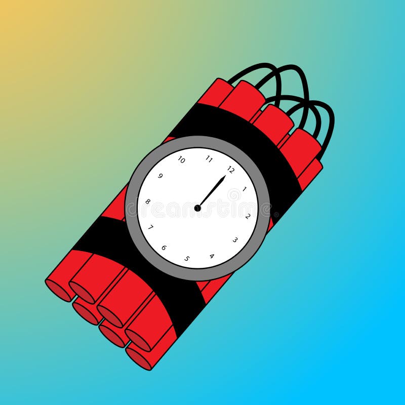 Analog Dynamite Illustration Stock Vector - Illustration of bomb, time ...