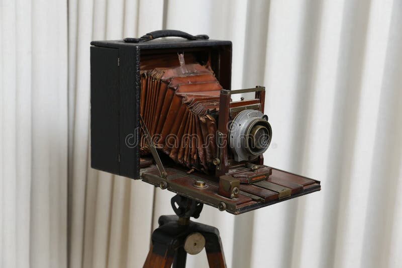 Analog Folding Bellows Photo Camera Stock Image - Image of bellows ...
