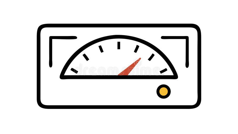 Analog Gauge Outline Icon with Needle for Measurement, Vector Design ...