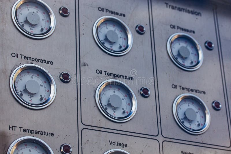 Analog Gauges on the Outdoor Control Panel Stock Photo - Image of ...