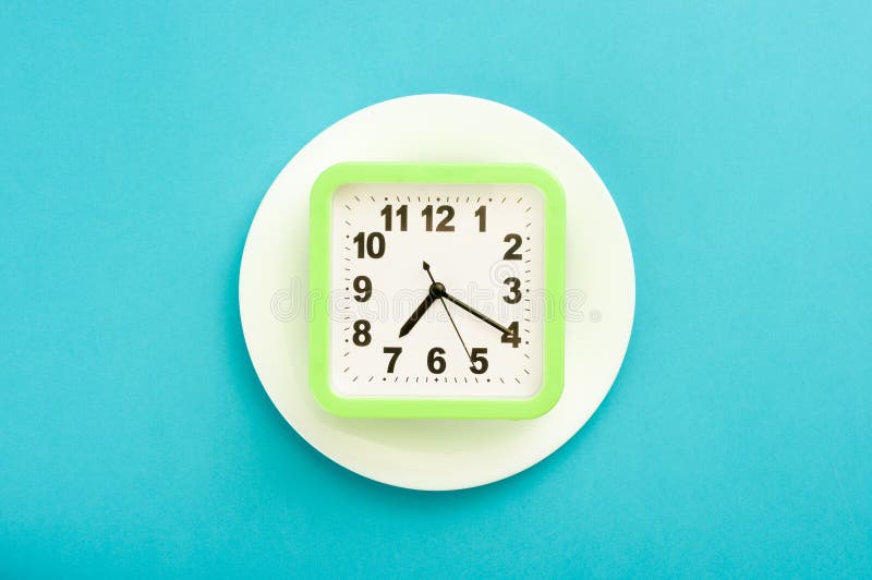 Analog Green Clock on a White Plate Stock Photo - Image of life, green ...