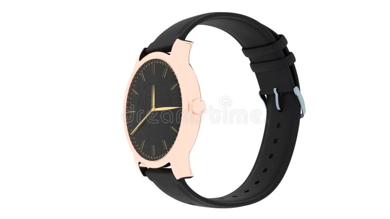 Analog Hand Watch on White Background Stock Illustration - Illustration ...