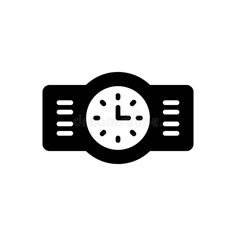Black Solid Icon for Analog, Watch and Wristwatch Stock Vector ...