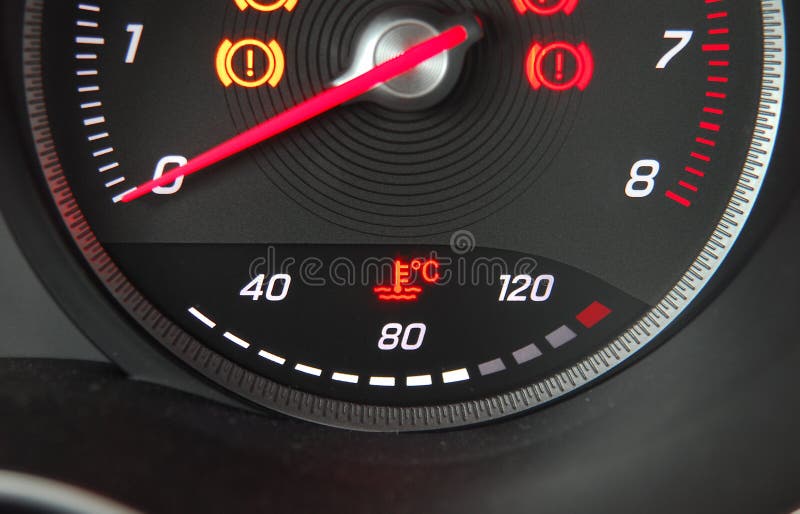 Analog Instrument for Displaying Car Engine Temperature Stock Photo ...