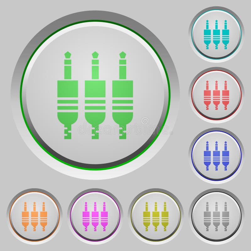 Analog Jack Connectors Push Buttons Stock Vector - Illustration of ...