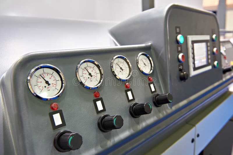 Analog Manometers on Industrial System Stock Photo - Image of ...