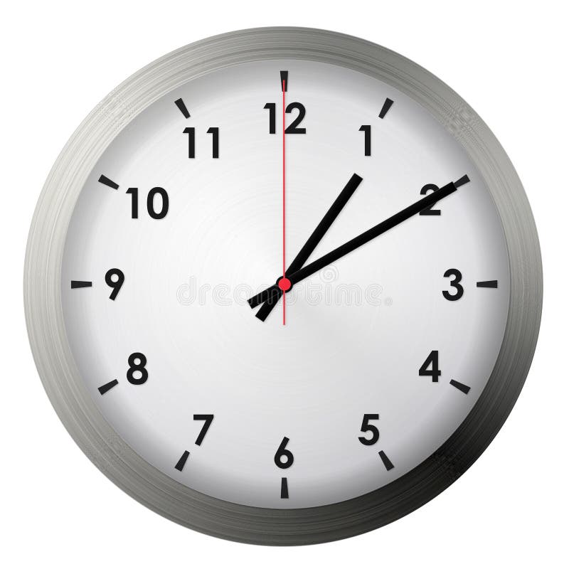 Analog metal wall clock stock illustration. Illustration of round ...