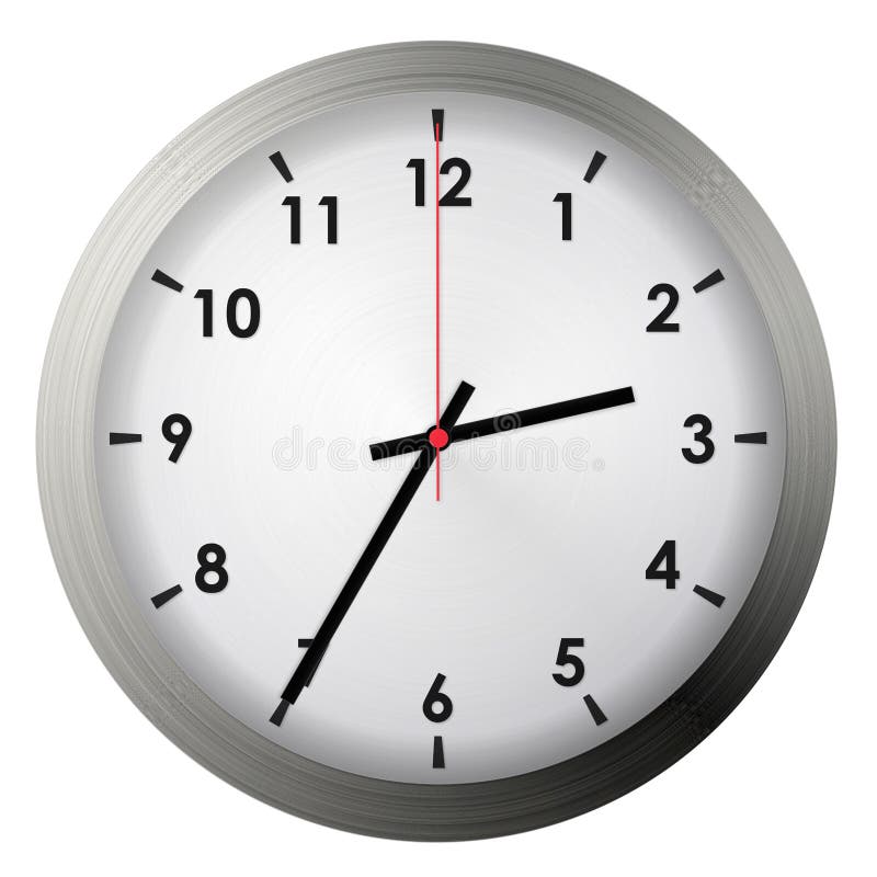 Analog metal wall clock stock illustration. Illustration of background ...