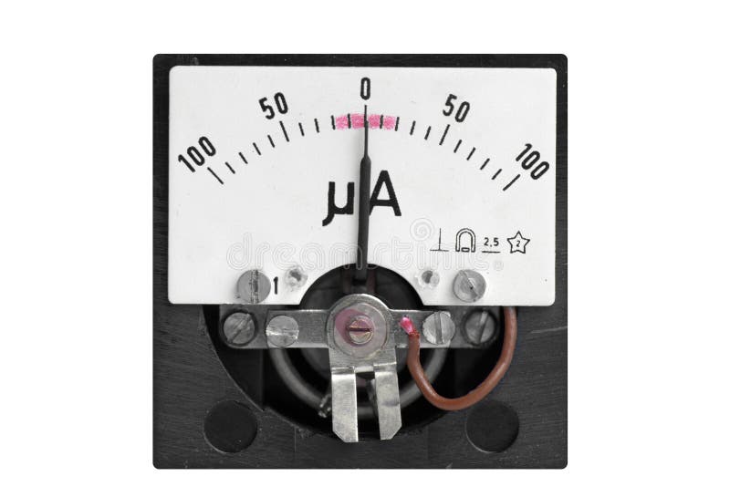 Analog micro ampere meter stock photo. Image of object - 11242964