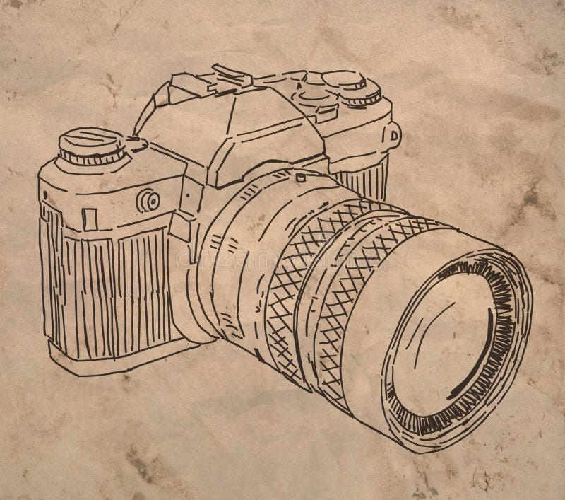 Analog photo camera stock illustration. Illustration of style - 48436932
