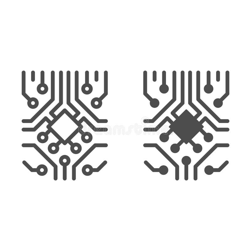 Analog Processor Circuit with Diode and Microchip Line and Solid Icon ...