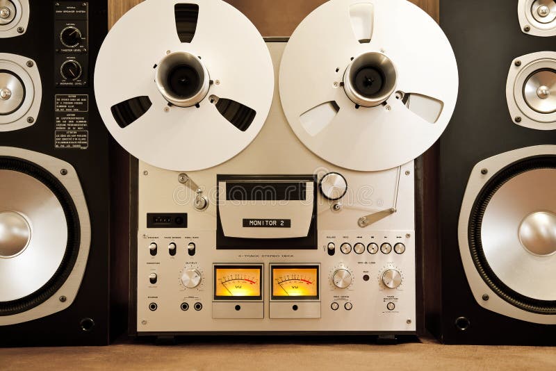 Analog Stereo Open Reel Tape Deck Recorder Vintage Stock Image - Image ...