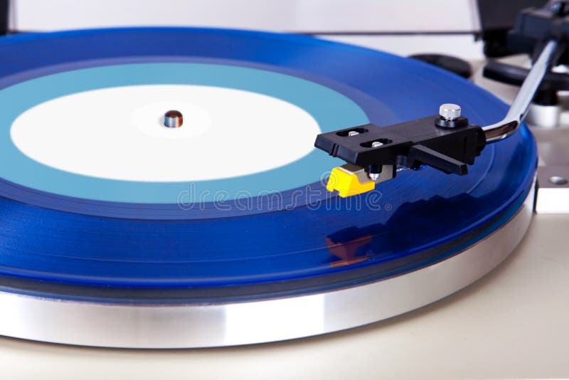 Analog Stereo Turntable Vinyl Blue Record Player Headshell Stock Image ...