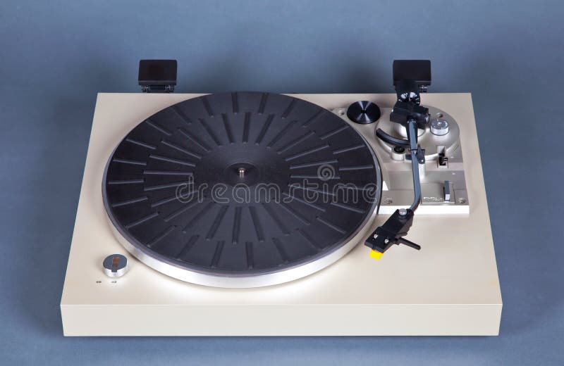 Analog Stereo Turntable Vinyl Blue Record Player Stock Image - Image of ...