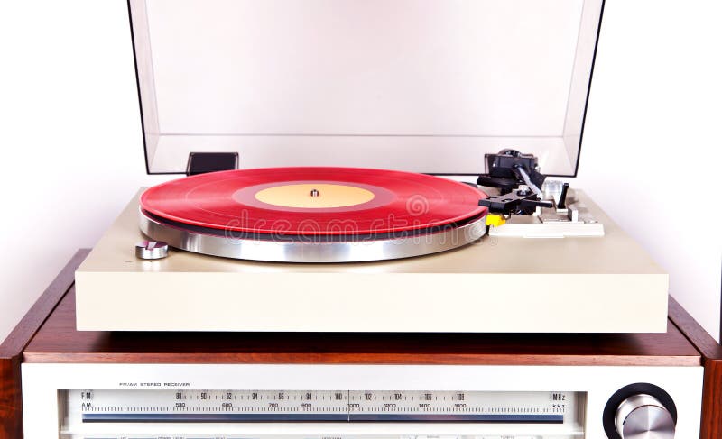 504 Analog Stereo Turntable Vinyl Record Player Red Disk Stock Photos ...