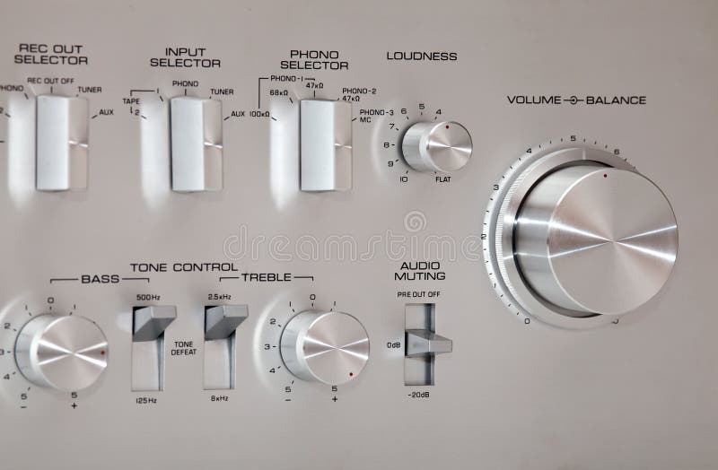 Analog Stereo Volume Knob Control Stock Photo - Image of instrument ...