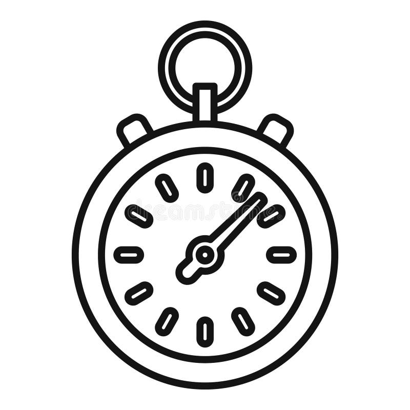 Analog Stopwatch Icon Showing Time Passing by Stock Illustration ...