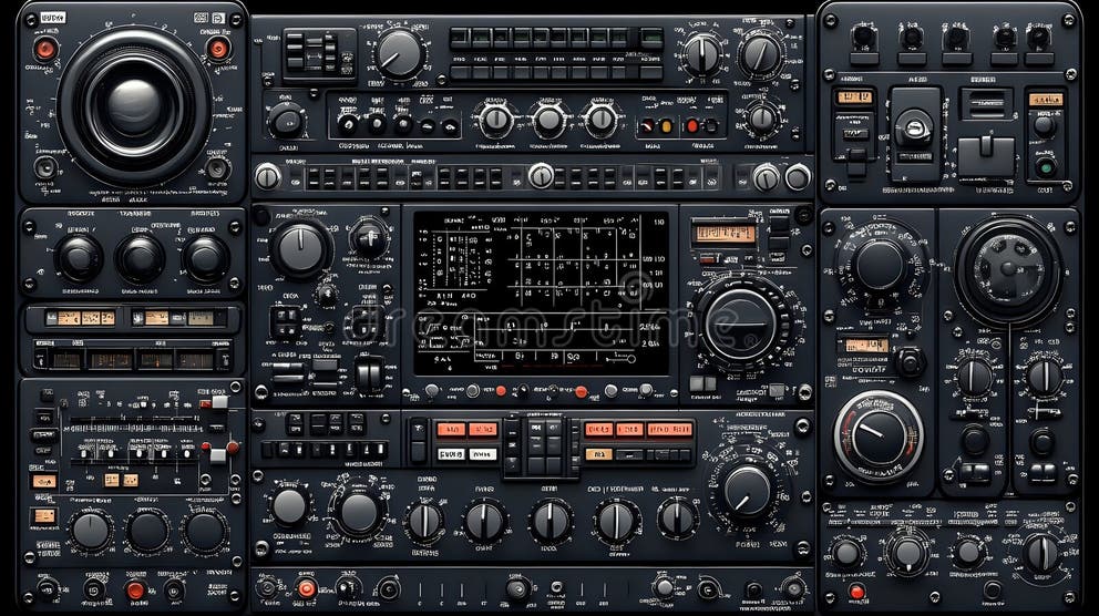 Analog Synthesizer Control Panel Stock Illustration - Illustration of ...