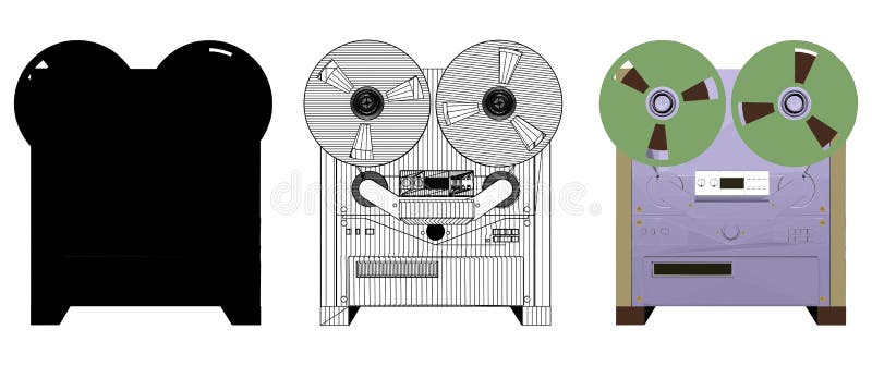 Analog Tape Recorder Illustration Vector Stock Vector - Illustration of ...