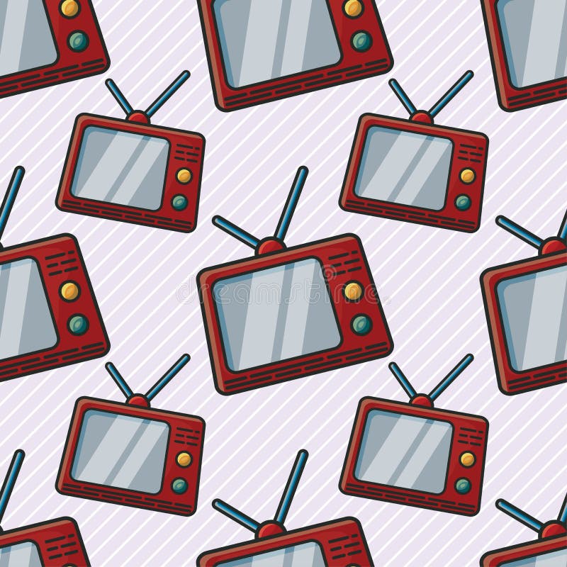 Analog Television Seamless Pattern Vector Illustration Stock ...