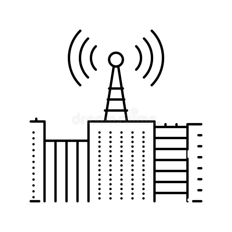 Analog Transmitter Line Icon Vector Illustration Stock Vector ...
