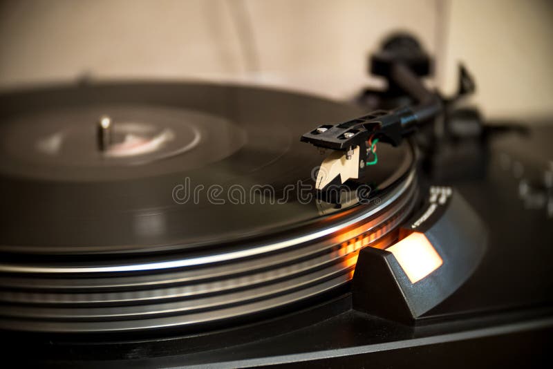 Analog Turntable Vinyl Record Player Stock Photo - Image of play, metal ...