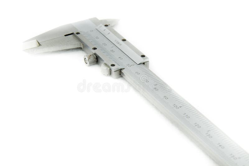 Analog Vernier Caliper - Isolated on White Stock Photo - Image of white ...