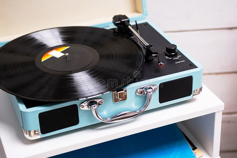 Analog Vinyl Record Player with Disc. Modern Turntable Audio Equipment ...