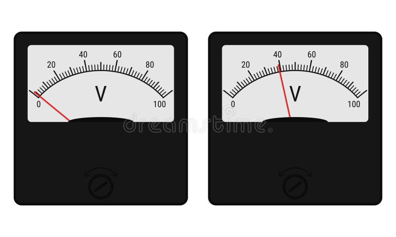 Analog Voltmeter Device for Measuring Voltage. Vector Illustration ...