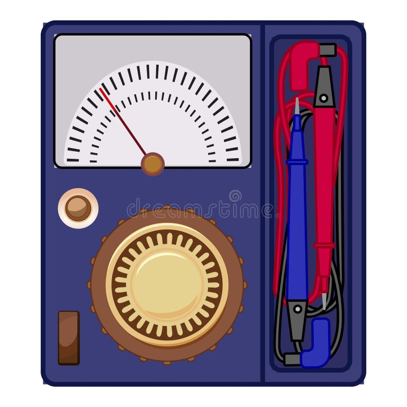 Analog Voltmeter Measuring Voltage with Dial and Probes Stock Vector ...
