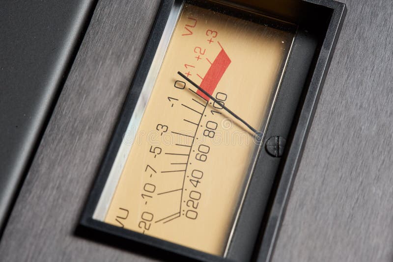 Analog VU Meter on Audio Hardware Stock Image - Image of measure, hifi ...