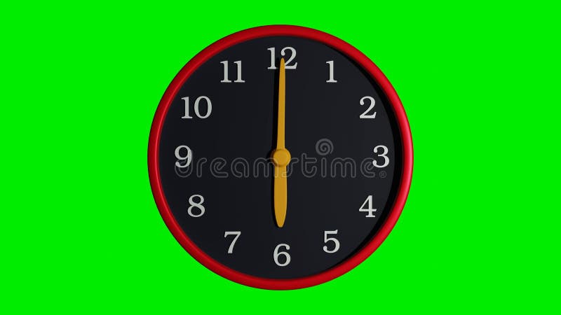 Analog Working Wall Clock with Spinning Needles in Loop Animation on ...