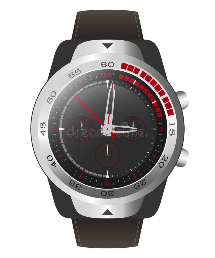 Analog Wrist Watch stock vector. Illustration of instrument - 132630951