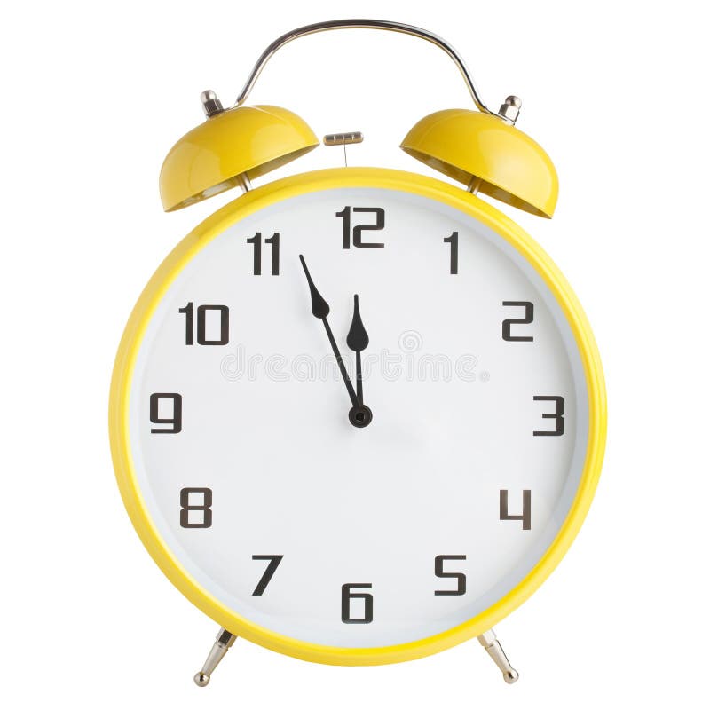 Analog Alarm Clock Showing Eight O`clock, 8pm or 8am Isolated on White ...