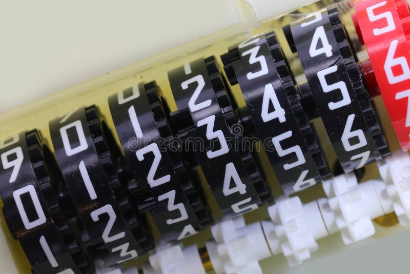 Analogic Counter with Many Numbers Stock Photo - Image of count ...