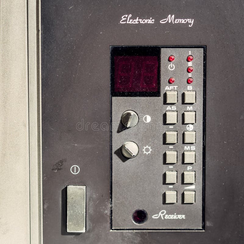 Analogue Button Panel on a Retro Television Stock Image - Image of ...
