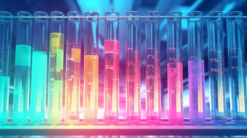 Analysing Glass Test Tubes Samples in a Science Laboratory Stock ...