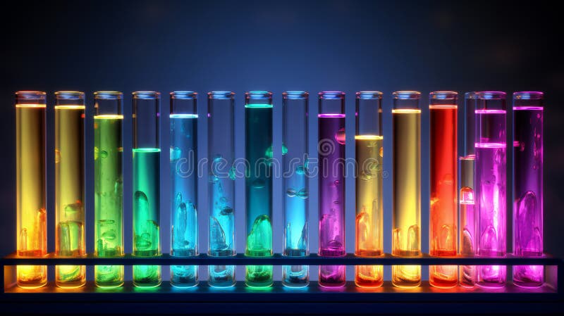 Analysing Glass Test Tubes Samples Stock Illustration - Illustration of ...