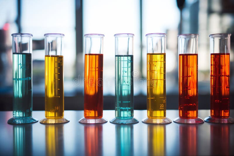 Analysing Glass Test Tubes Samples in a Science Laboratory Stock ...
