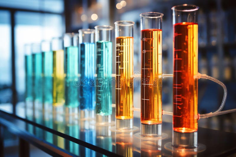 Analysing Glass Test Tubes Samples in a Science Laboratory Stock ...
