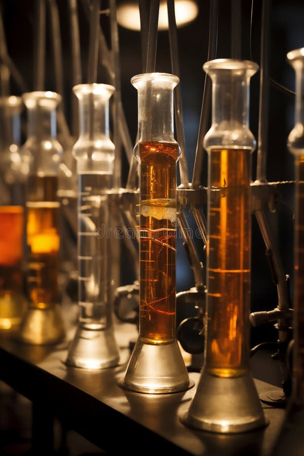 Analysing Glass Test Tubes Samples in a Science Laboratory Stock ...