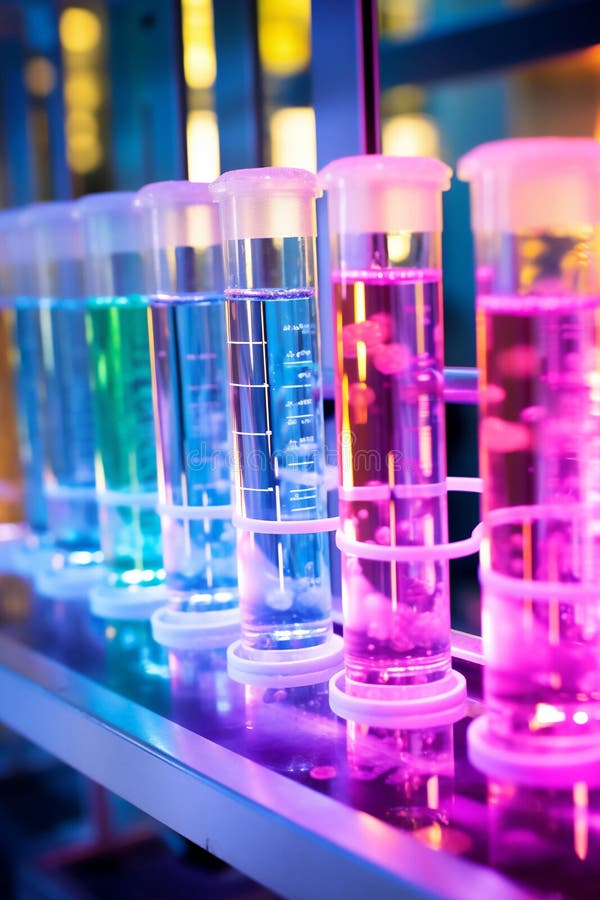 Analysing Glass Test Tubes Samples in a Science Laboratory Stock ...