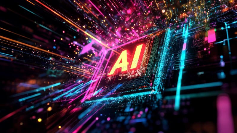 AI Brain Analysis with Glowing Neural Network and Cognitive Data Stock ...